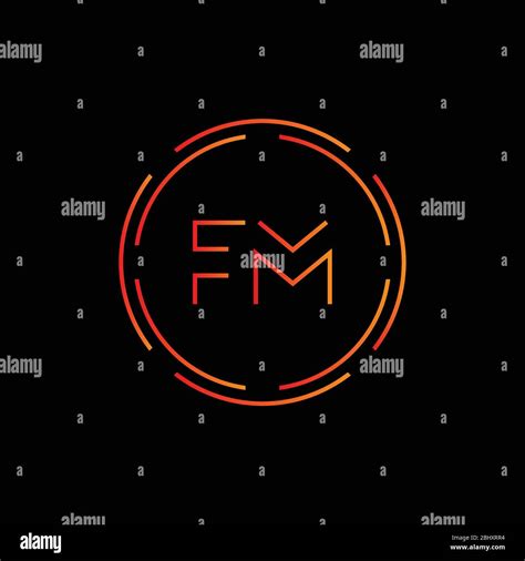 Initial Letter Fm Logo Design Vector Template Creative Linked