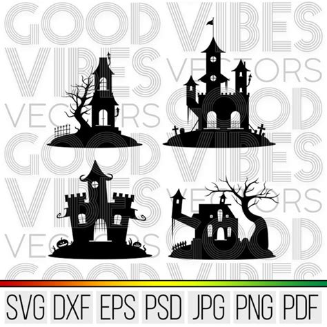Halloween Spooky Castles SVG Castle SVG Cut File For Cricut Etsy