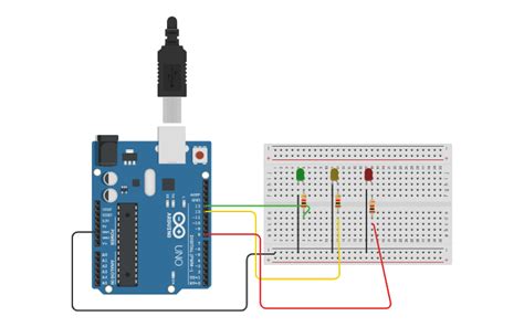 Circuit Design Arduino Semáforo 2 Tinkercad