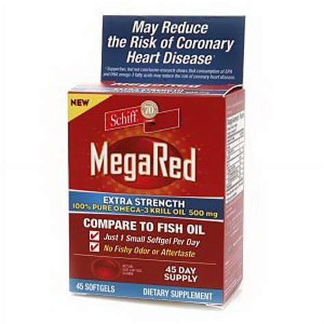 Schiff Megared Extra Strength 100 Pure Omega 3 Krill Oil 500mg 45 Ea