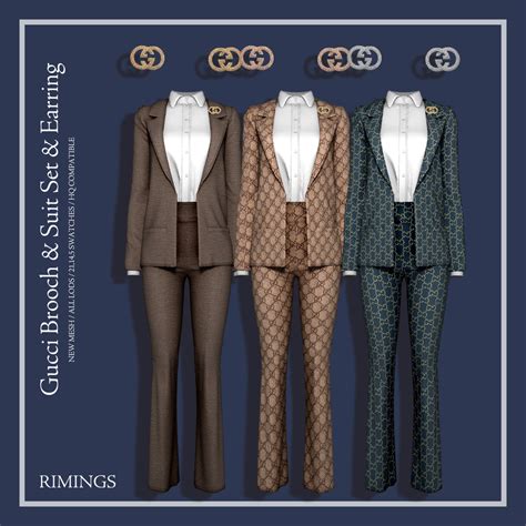 Rimings Gucci Brooch And Suit Set And Earring Rimings