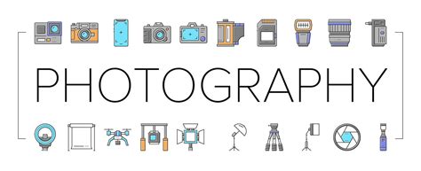 Photography Device Collection Icons Set Vector 19593406 Vector Art At