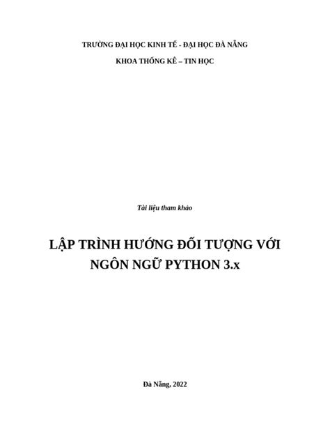 Lập Trình Hướng Đối Tượng Python Pdf
