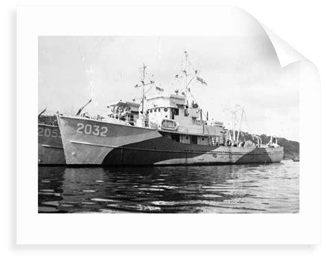 Hms Byms 2032 1942 Tied Up Alongside Byms 2055 Posters And Prints