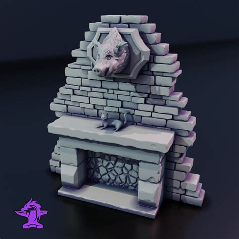D File Mimic Fireplace With Cat Lure Magnet Ready Swappable Flame