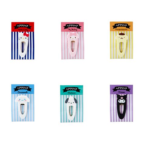 산리오 산리오 6종 아크릴 헤어 클립 헬로키티 마이멜로디 시나모롤 폼폼푸린 위시버킷