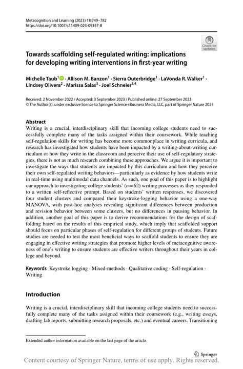 Towards Scaffolding Self Regulated Writing Implications For Developing