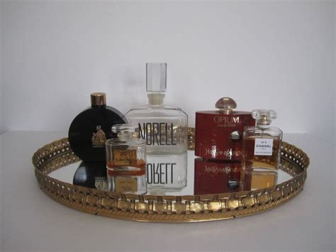 Beautiful Vintage Oval Brass And Mirror Vanity Tray At 1stdibs