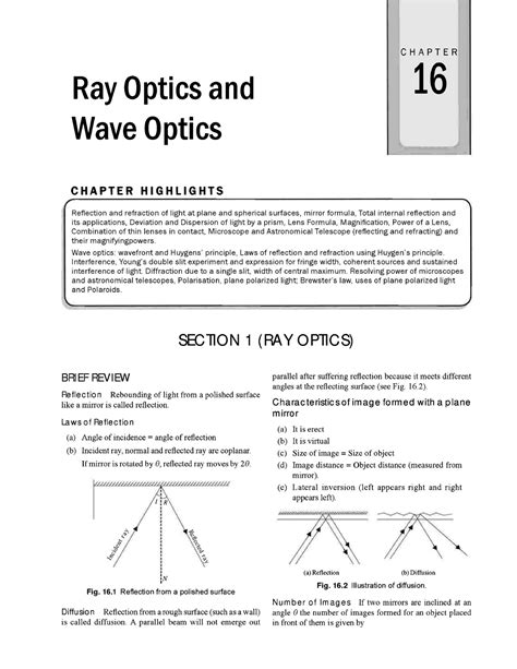 Optics Questions Physics Studocu