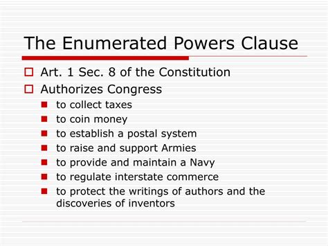 Enumerated Powers