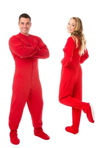 Red Micro Polar Fleece Adult Onesie Footed Pajamas For Him Her Or Co