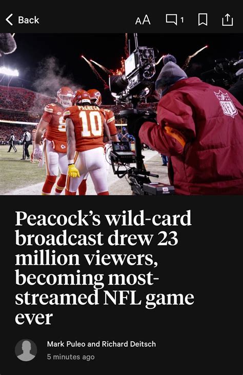 Chiefs Vs Dolphins Wildcard Game Drew 23 Million Viewers Rpeacock