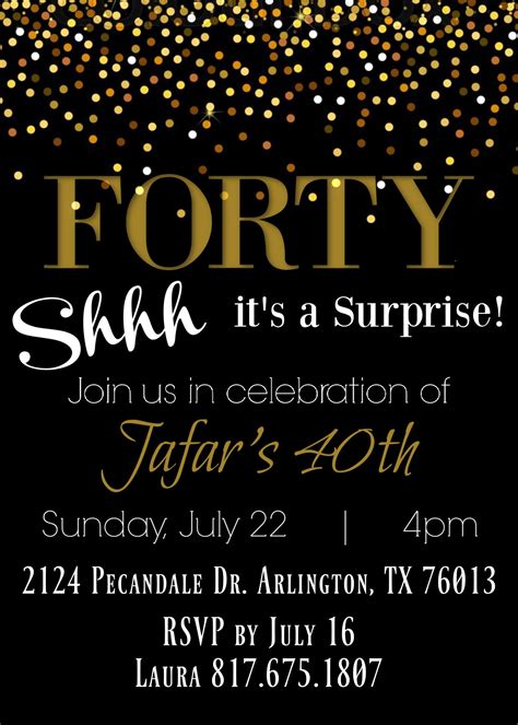 Surprise 40th Birthday Party Invitations Templates Free