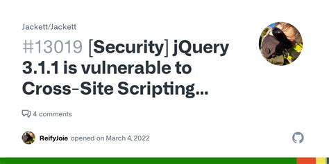 Security Jquery 311 Is Vulnerable To Cross Site Scripting Xss