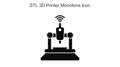 stl 3d printer monotone icon in powerpoint pptx png and editable eps