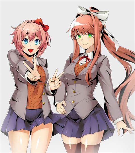 Sayori And Monika By Konoeyui On Deviantart