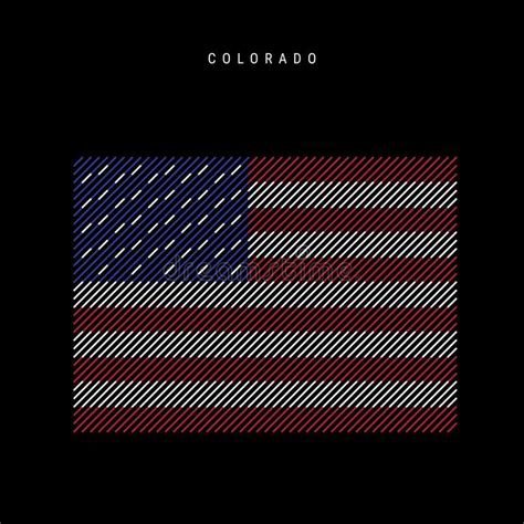 Colorado Us State Hatched Silhouette Map Of Slanted Lines Pattern Flat Vector Illustration