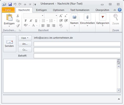 Mails Senden Mit Outlook Access Im Unternehmen