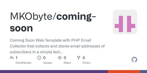 Github Mkobyte Coming Soon Coming Soon Web Template With Php Email