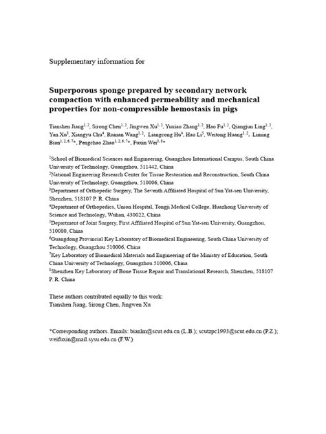 Superporous Sponge Prepared By Secondary Network Compaction Pdf