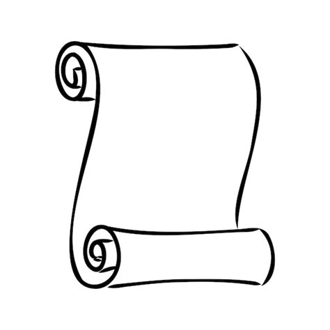 Ilustración de dibujado a mano de vector de pergaminos antiguos en