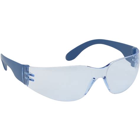 Rimless Safety Glasses With Blue Metal Detectable Temple Light Blue