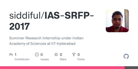 Github Siddifulias Srfp 2017 Summer Research Internship Under