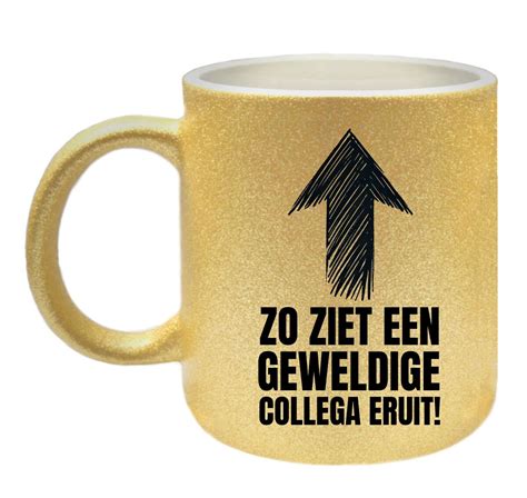 Leuke Gouden Glitter Mok Voor Een Geweldige Collega