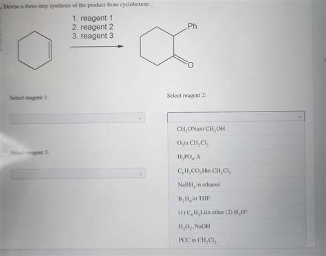 Solved Devise A Three Step Synthesis Of The Product From
