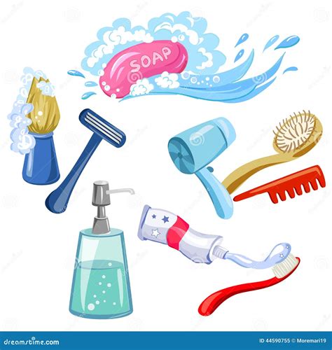 Hygiene Personal Care Items Stock Vector Illustration Of Shampoo