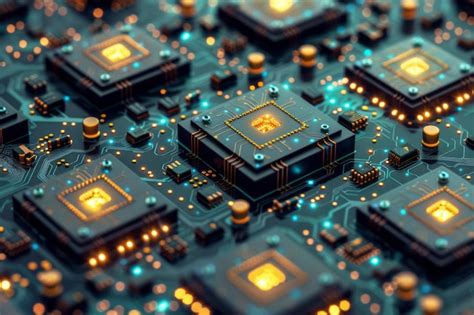 Premium Photo Seamless Pattern Of Isometric Squares And Simple Microprocessor Symbols Creating