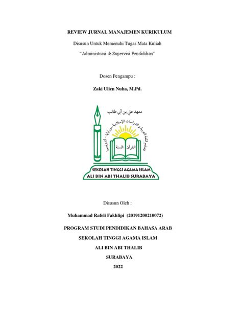 Review Jurnal Manajemen Kurikulum Dalam Meningkatkan Mutu Pendidikan