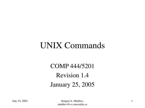 Ppt Unix Commands Powerpoint Presentation Free Download Id159630