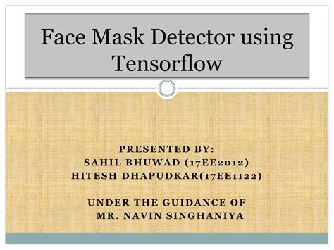 Face Mask Detector Ppt