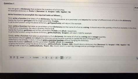Solved Question You Are Given A Dictionary That Contains Chegg