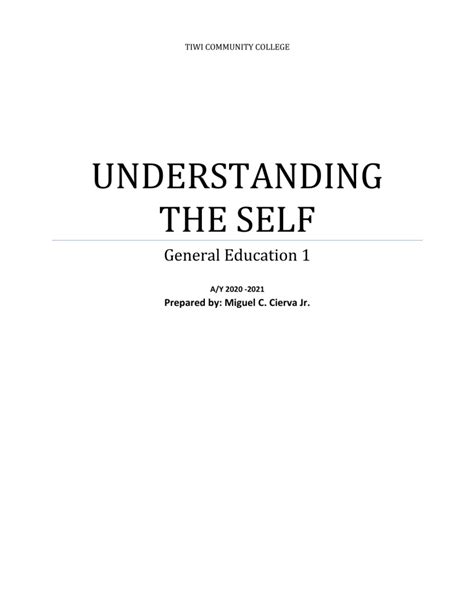 UNDERSTANDING THE SELF MODULE