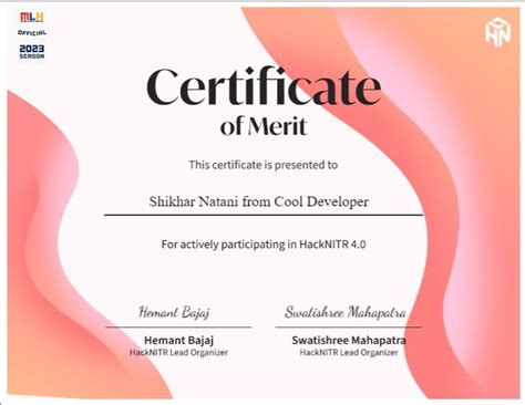 shikhar natani on linkedin hacknitr hackathon certificateofmerit