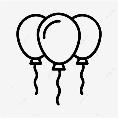 풍선 라인 아이콘 풍선 생신 축하 Png 일러스트 및 벡터 에 대한 무료 다운로드 Pngtree
