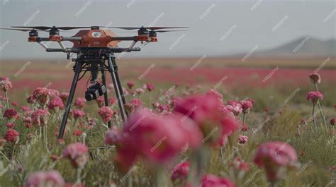 Premium Photo Artificial Pollination Using Drones Automation Of The
