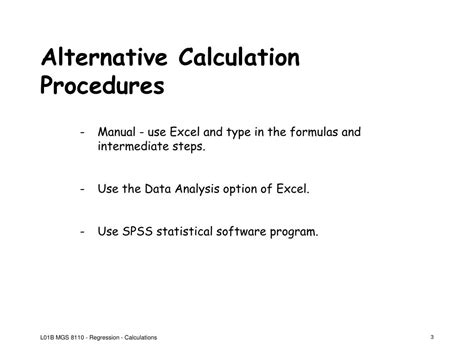 ppt regression analysis part b calculation procedures powerpoint