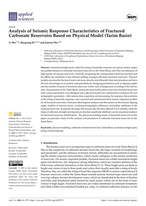 Pdf Analysis Of Seismic Response Characteristics Of Fractured
