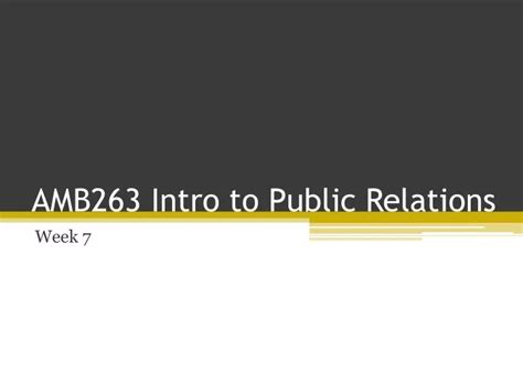 Ppt Amb263 Intro To Public Relations Powerpoint Presentation Free