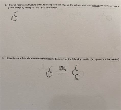 [solved] 5 Draw All Resonance Structure Of The Following Aromatic Ring