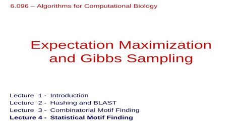 Pdf Expectation Maximization And Gibbs Sampling Dokumentips