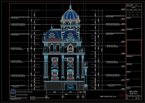 4 Levels House Faces Details Autocad File