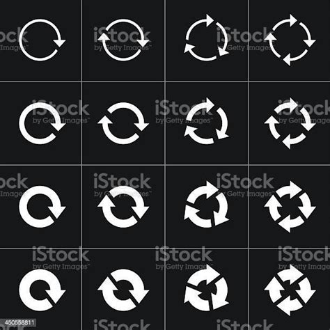 arrow sign white icon refresh reload rotation loop pictogram向量圖形及更多下載圖片