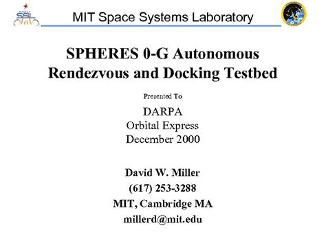 Mit Space Systems Laboratory Spheres 0 G Autonomous