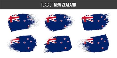 Premium Vector New Zealand Flags Brush Stroke Grunge Vector