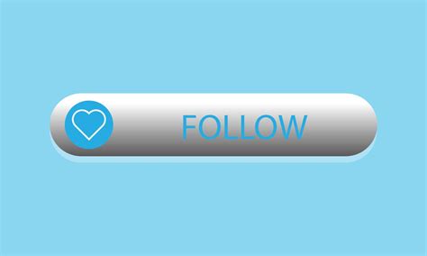 Follow Us Media Button In Blue Color Vector Template Internet Follow User Button 10280780 Vector
