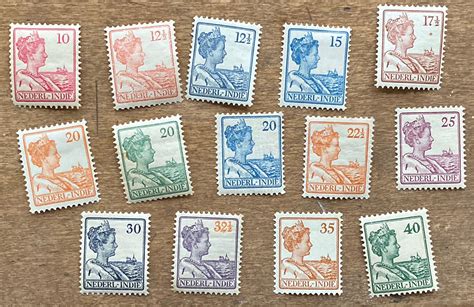 1913 Queen Wilhemine Dutch East Indies Stamp Set Netherlands Indies